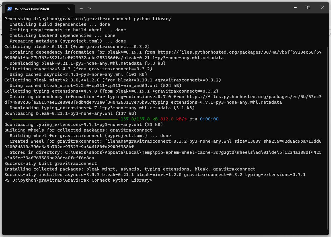 GraviTrax für Python installieren und verbinden